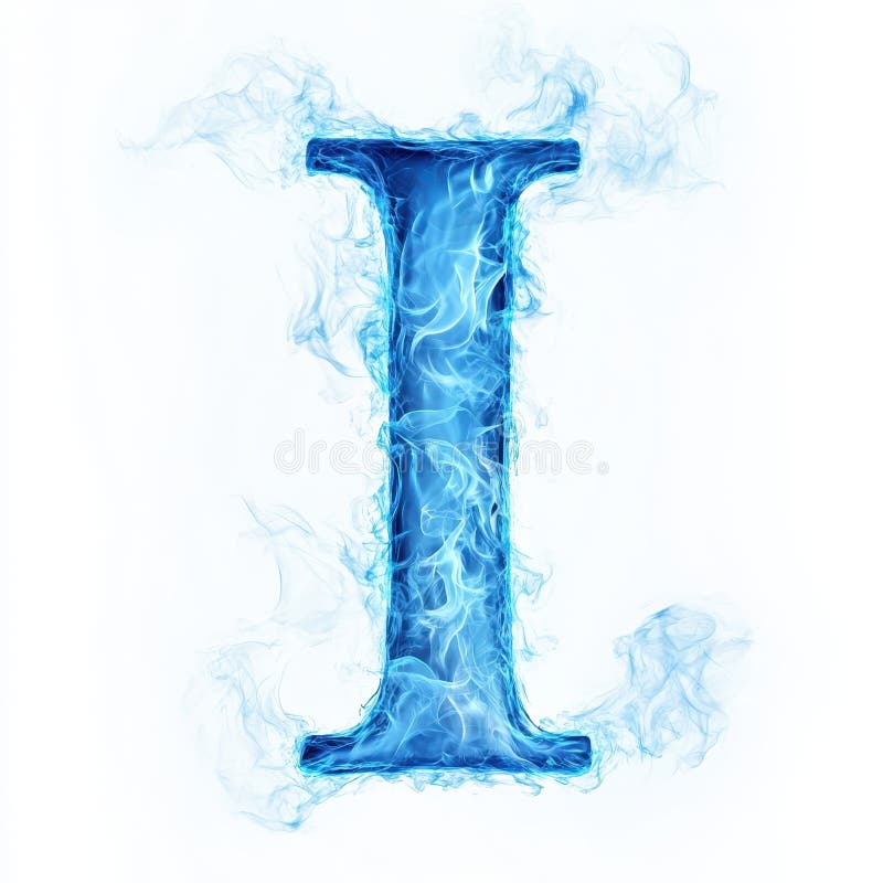 A Stylized Letter "I" Created with Blue Smoke and Water Effects ...