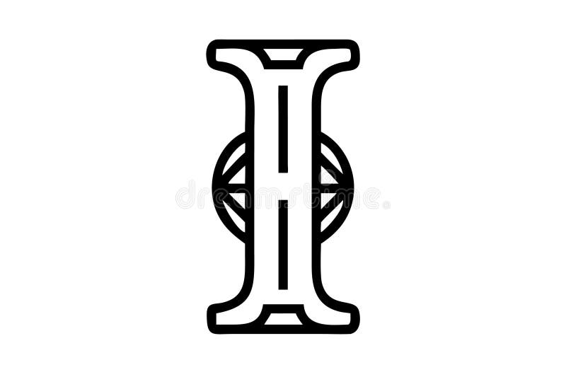 Stylized Letter I in Sleek, Vertical Alignment, Formed with a Modern ...