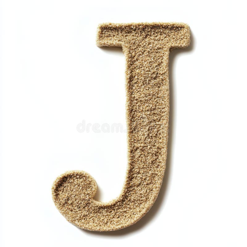 A Stylized Letter "J" Crafted from a Sandy Texture, Suitable for Design ...