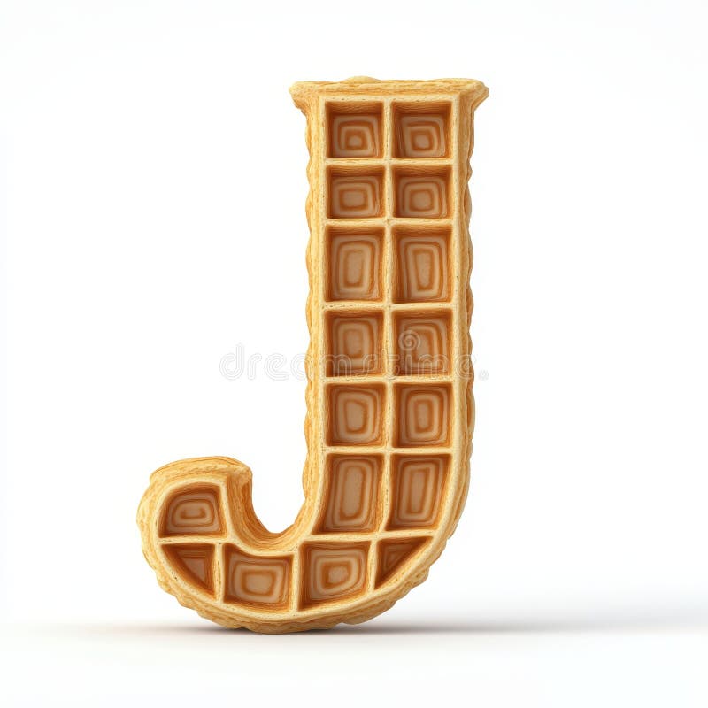 A Stylized Letter J Designed To Resemble a Waffle with a Textured ...