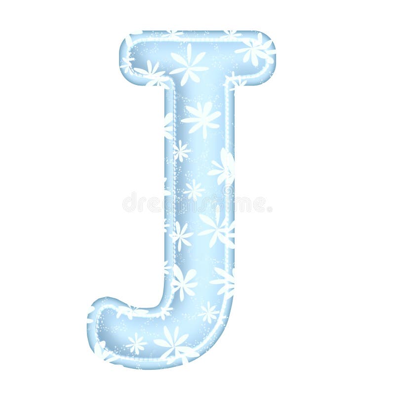 White Floral Color Alphabet Letter J Stock Illustration - Illustration ...