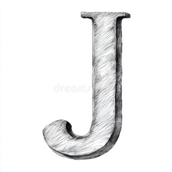 A Stylized Letter "J" with a Textured Design, Suitable for Graphic ...
