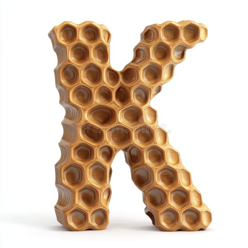 A Stylized Letter "K" Designed with a Honeycomb Texture Stock ...