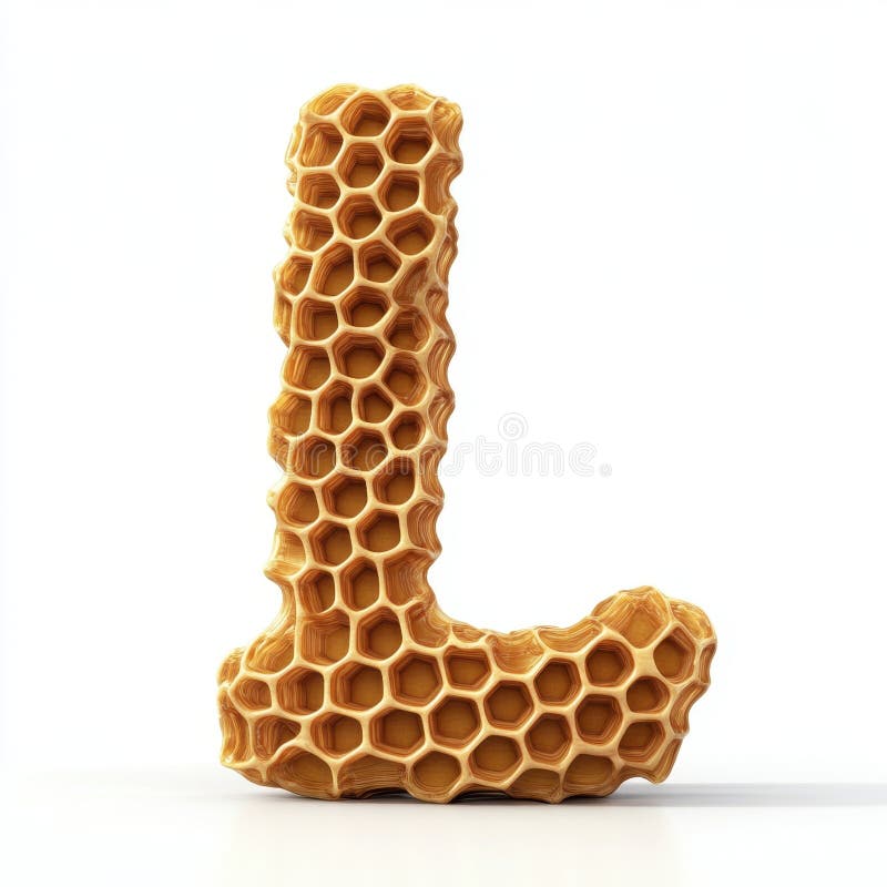 A Stylized Letter "L" Designed To Resemble Honeycomb Structure Stock ...
