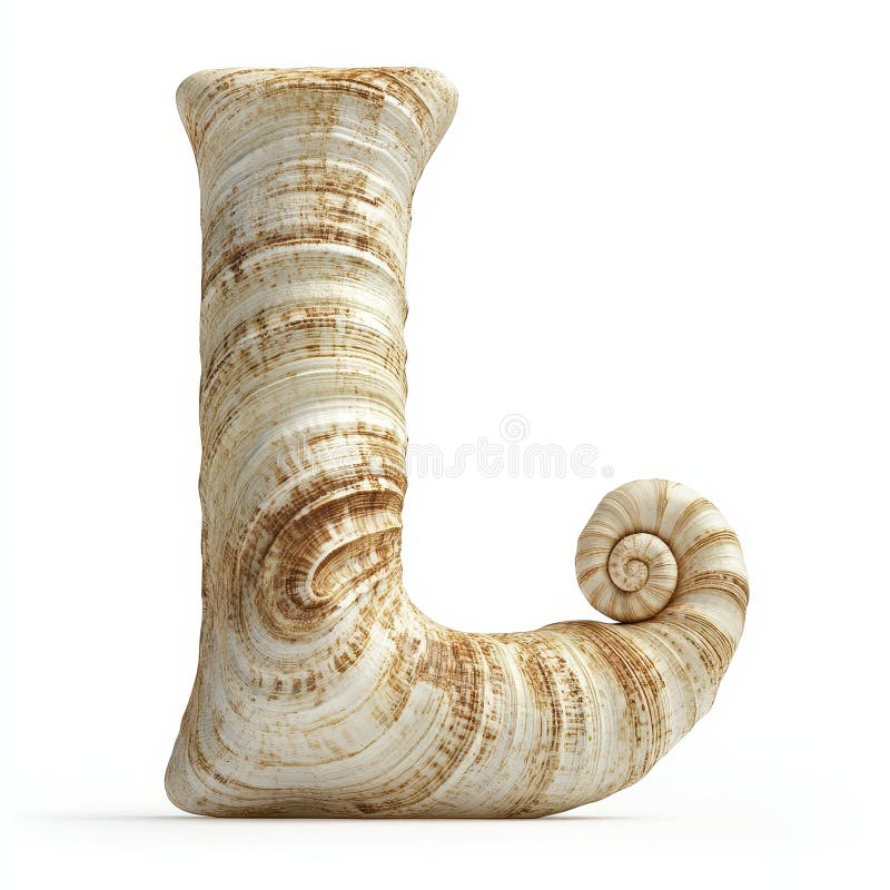 A Stylized Letter "L" Designed To Resemble a Spiral Shell, Showcasing a ...