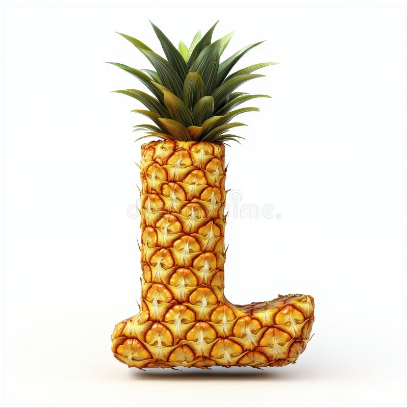 A Stylized Letter L Made from a Pineapple, Showcasing a Creative Food ...