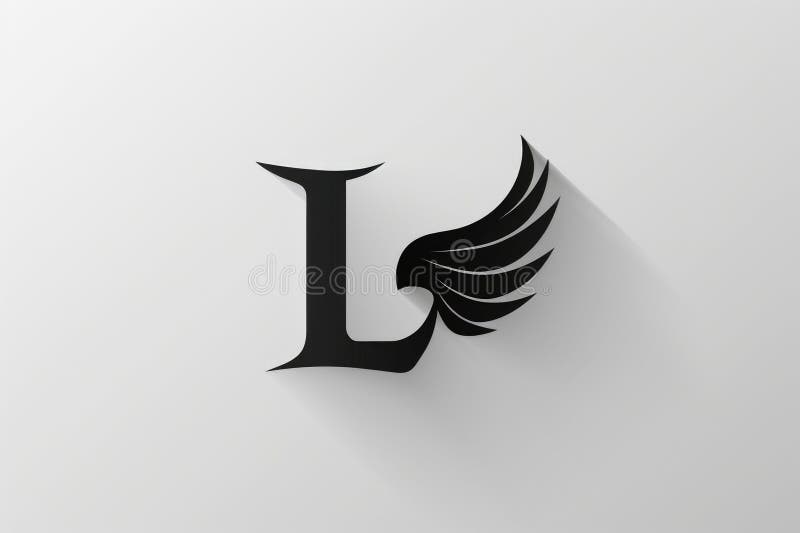 A Stylized Letter L with Wings on a White Background, Suitable for Use ...
