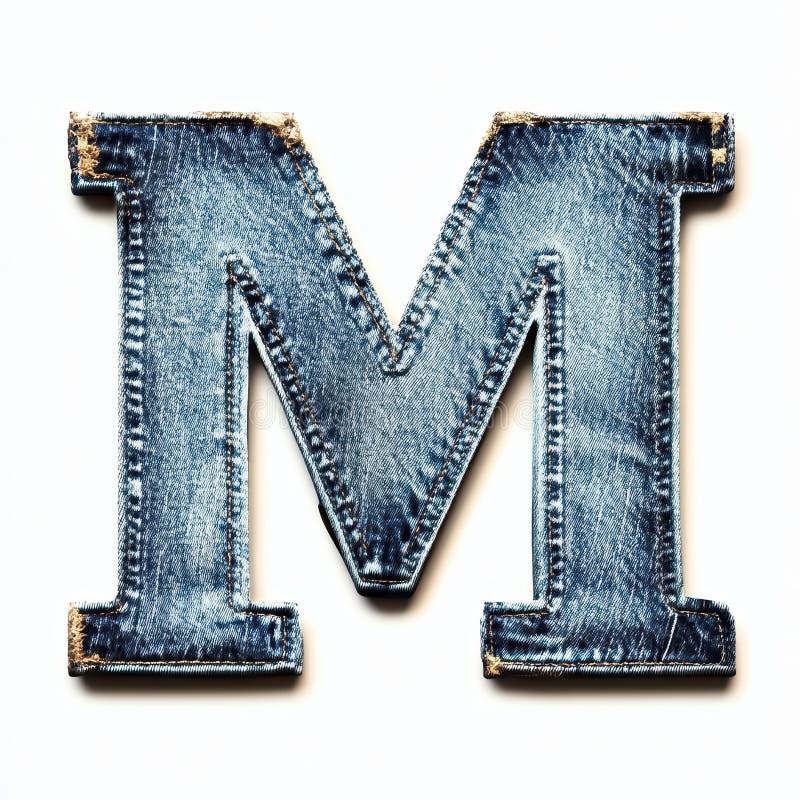 A Stylized Letter "M" Designed with a Denim Texture, Showcasing ...