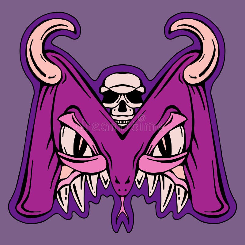 Stylized Letter M Monster Mutant Stock Vector - Illustration of icon ...