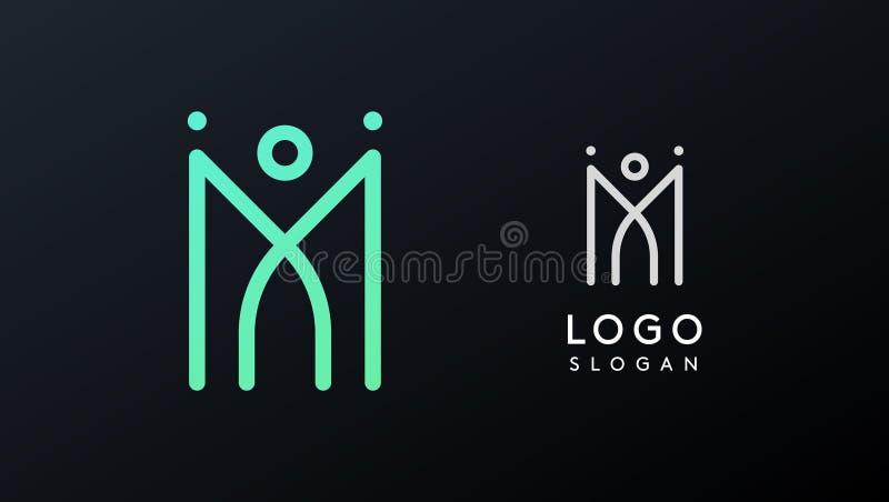 Stylized Letter M, Tech-inspired Typography Logo, Unique ...