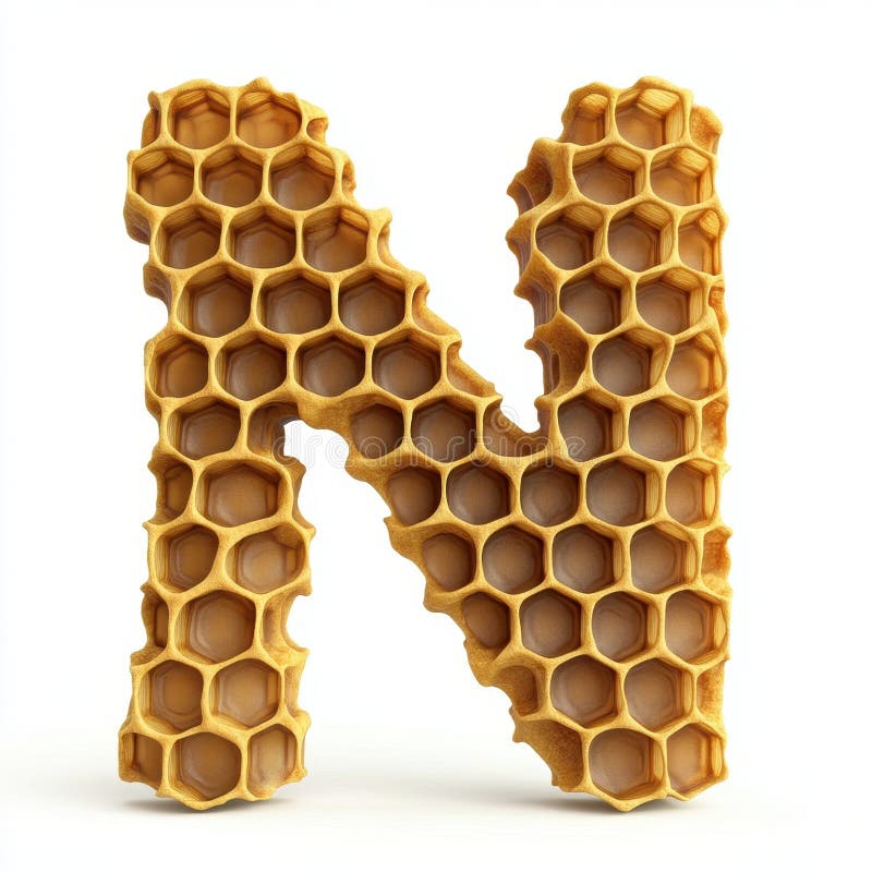 A Stylized Letter "N" Designed To Resemble a Honeycomb Structure Stock ...