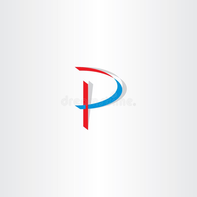 Stylized Letter P Blue Red Vector Icon Logotype Stock Vector ...