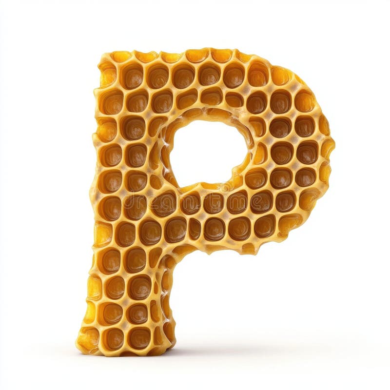 A Stylized Letter "P" Designed To Resemble a Honeycomb Structure Stock ...