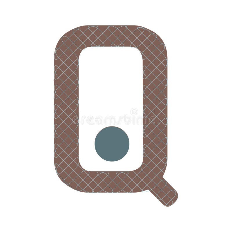 A Stylized Letter Q with a Brown, Textured Surface Overlaid with a Fine ...