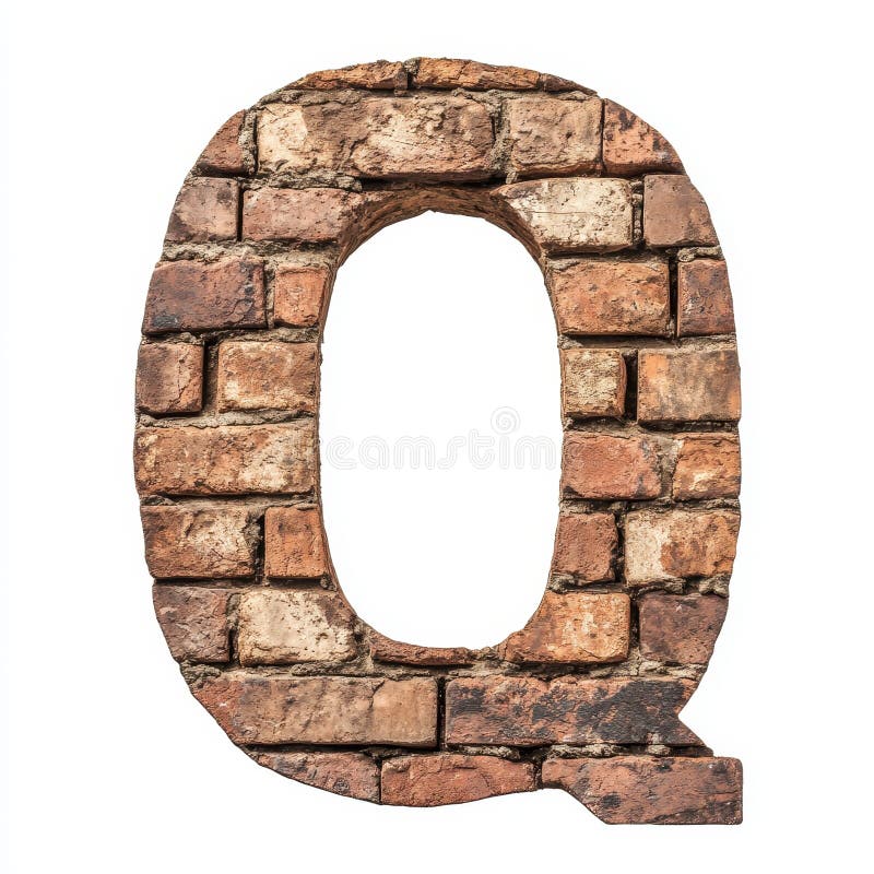 A Stylized Letter "Q" Designed To Resemble a Brick Wall, Showcasing ...