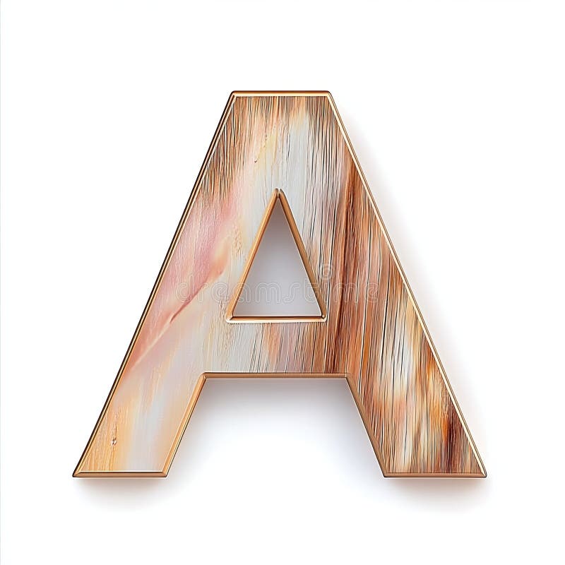 Stylized Letter a with a Textured Surface Displayed on a Blank White ...