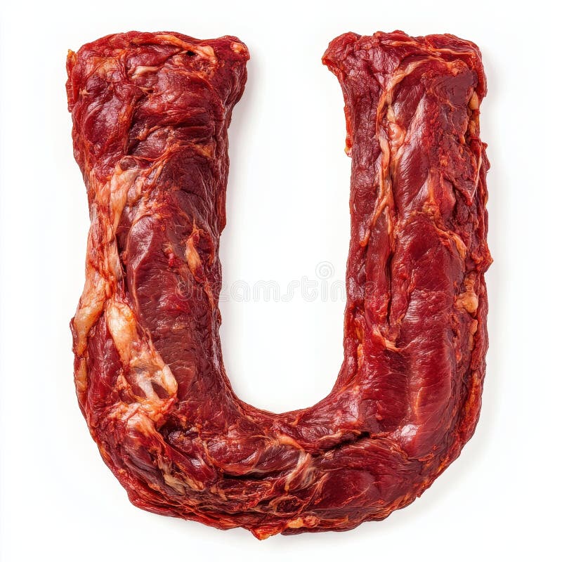 A Stylized Letter "U" Made from Dried Meat, Showcasing a Creative Food ...