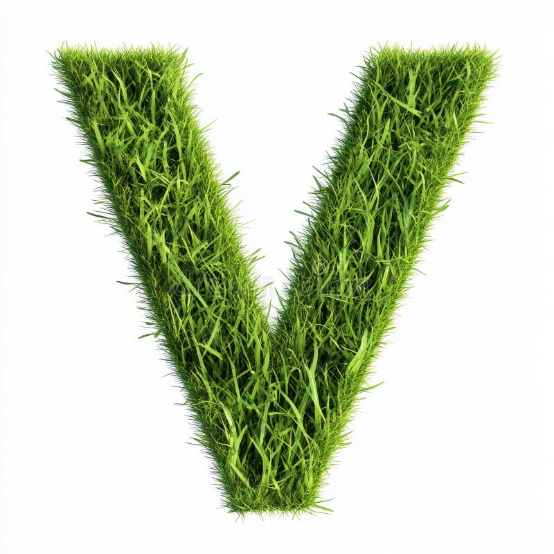 A Stylized Letter "V" Made of Vibrant Green Grass, Symbolizing Nature ...