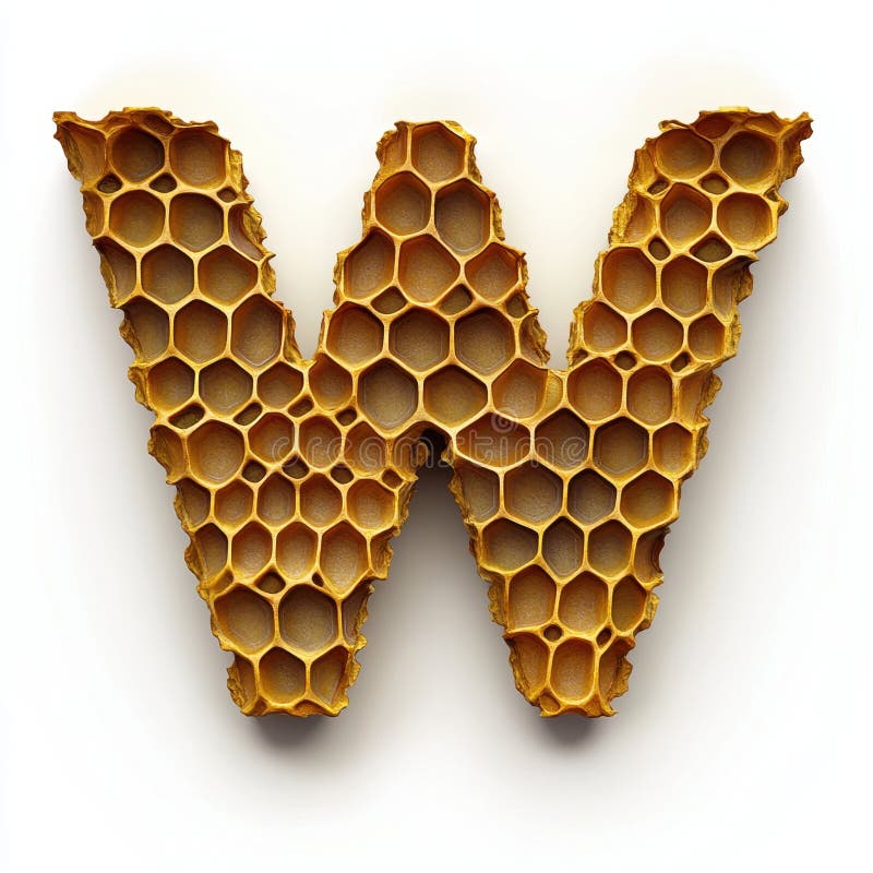 A Stylized Letter W Made of Honeycomb Texture Stock Illustration ...