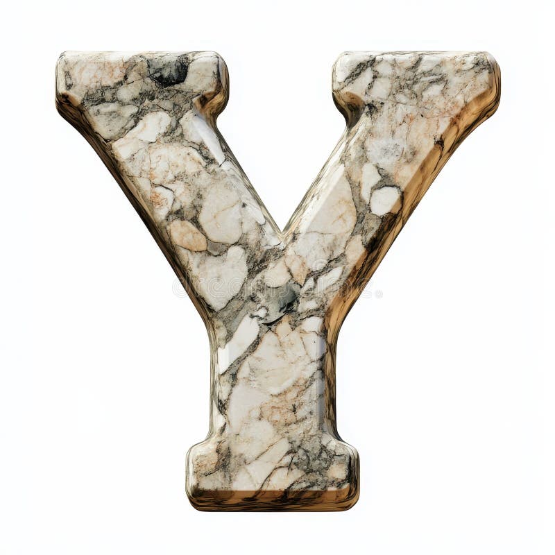 A Stylized Letter Y Designed with a Marble Texture Stock Illustration ...