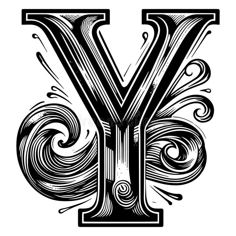 Dripping Black Letter Y Design for Creative Projects. Generative Ai ...
