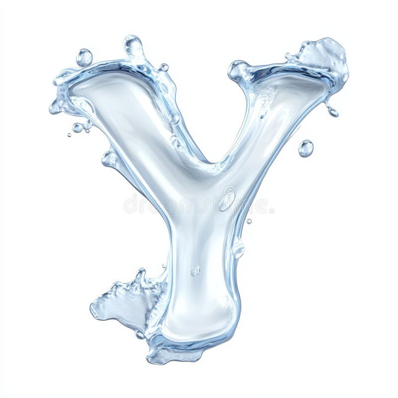 A Stylized Letter "Y" Made of Water, Showcasing Fluidity and Movement ...