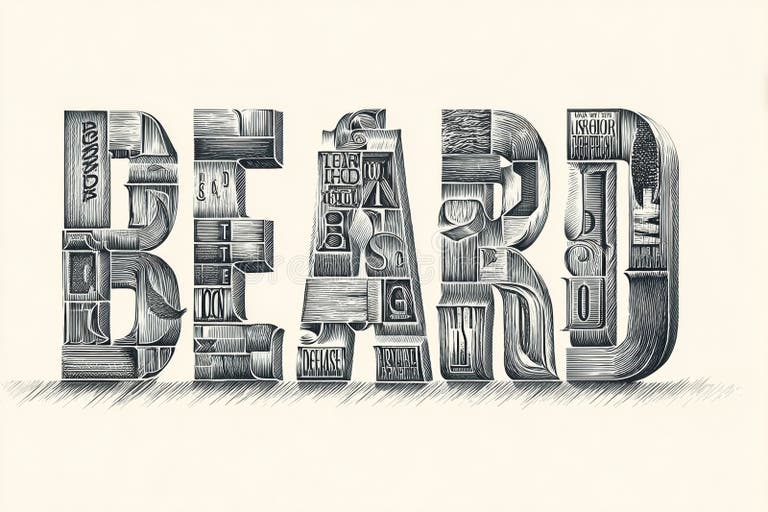 Creative Typography Design of Beard Shaped Like a Beard, Showcasing ...