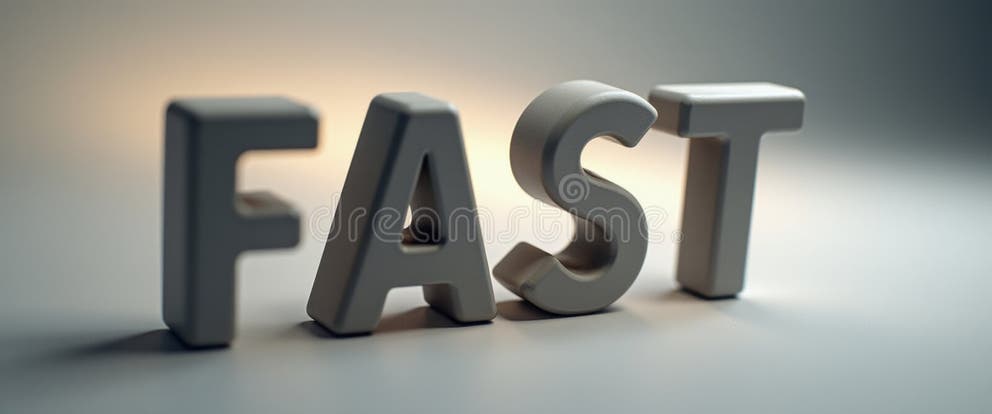 Stylized Letters Spelling FAST in a Sleek, Modern Design Stock Image ...