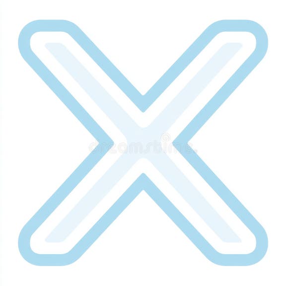 Stylized Light Blue X Mark on White Background Stock Illustration ...