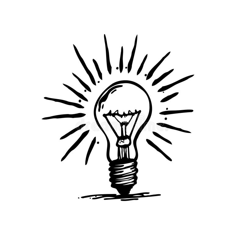 Stylized Light Bulb Illustration Displaying a Burst of Creative ...