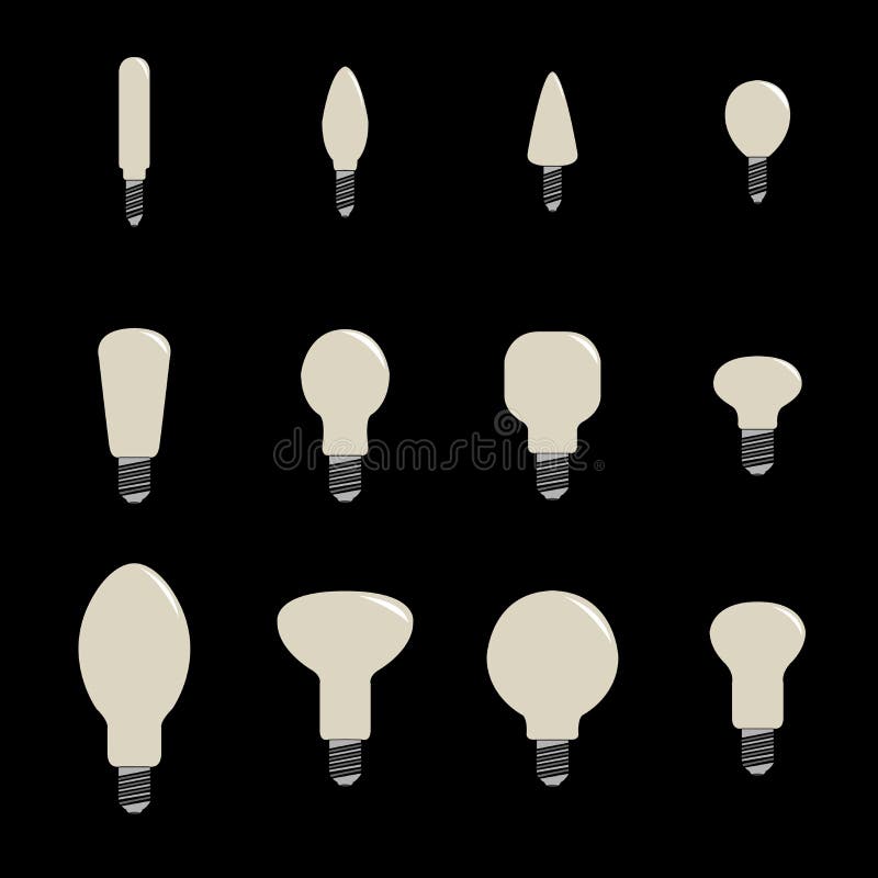 Stylized light bulbs stock vector. Illustration of clip - 12259626