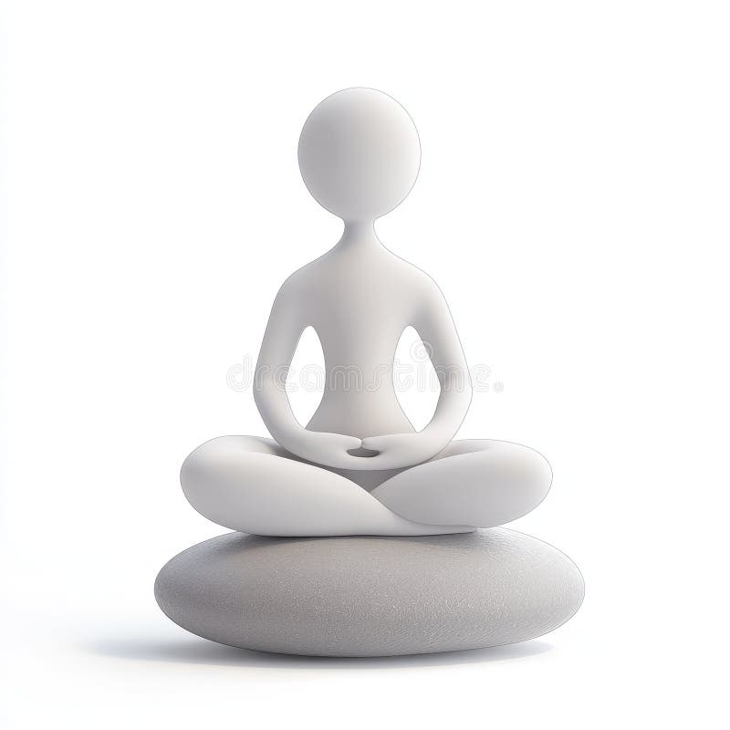 Serene Figure in Lotus Pose on a Smooth Stone, Finding Inner Peace and ...