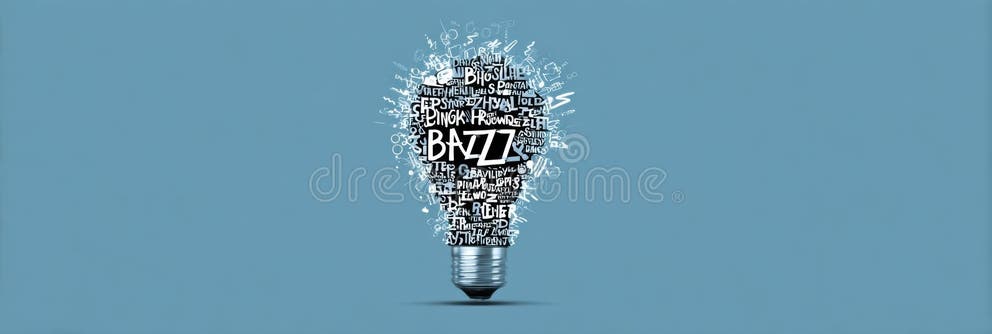 Creative Lightbulb Design Filled with Business Buzzwords Illustrating ...