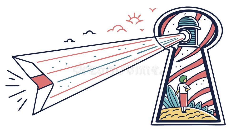 Stylized Lighthouse Beam and Patterns, Vector Design Generative AI ...