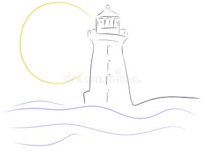 Stylized Lighthouse Illustration Isolated Stock Vector - Illustration ...