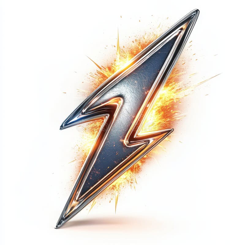 A Stylized Lightning Bolt with an Explosion Effect, Symbolizing Energy ...