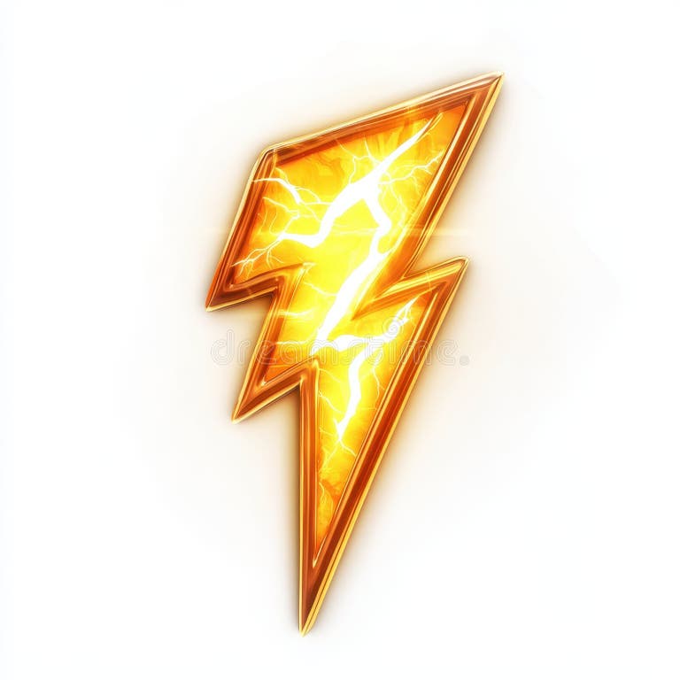 A Stylized Lightning Bolt with a Glowing Effect, Symbolizing Energy and ...