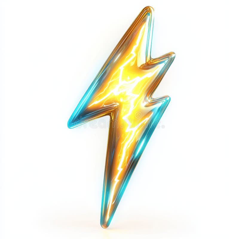 A Stylized Lightning Bolt Icon with Glowing Effects, Symbolizing Energy ...