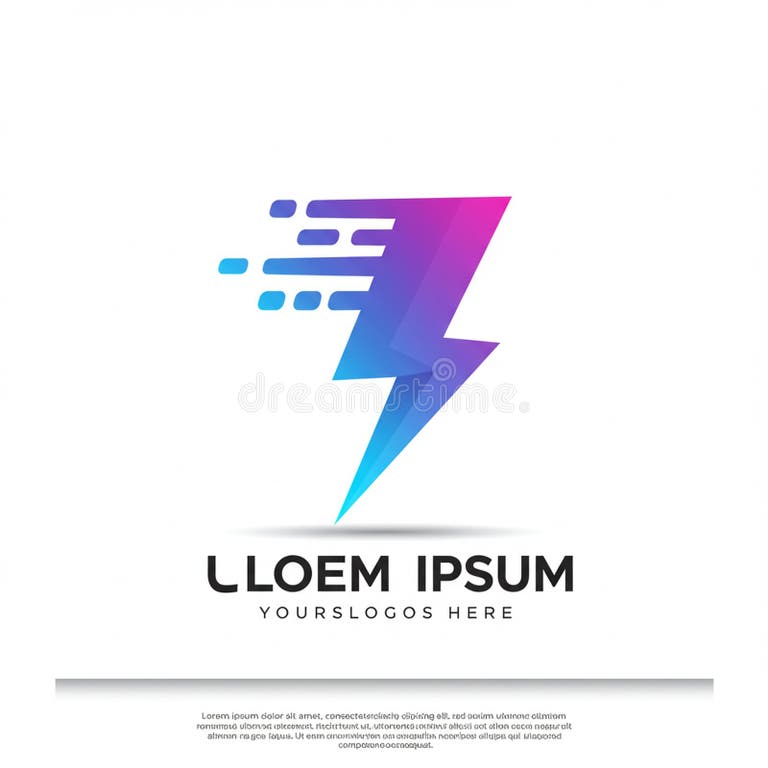 Stylized Lightning Bolt Logo Featuring a Gradient from Blue To Magenta ...