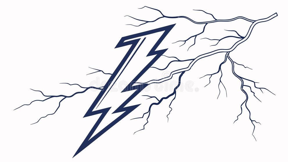 Stylized Lightning Bolt Strike with Sharp Edges Illustration, Vector ...