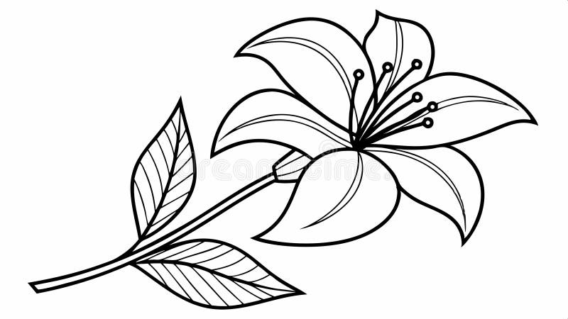 Stylized Lily Flower Botanical Graphic Illustration Vector Design ...