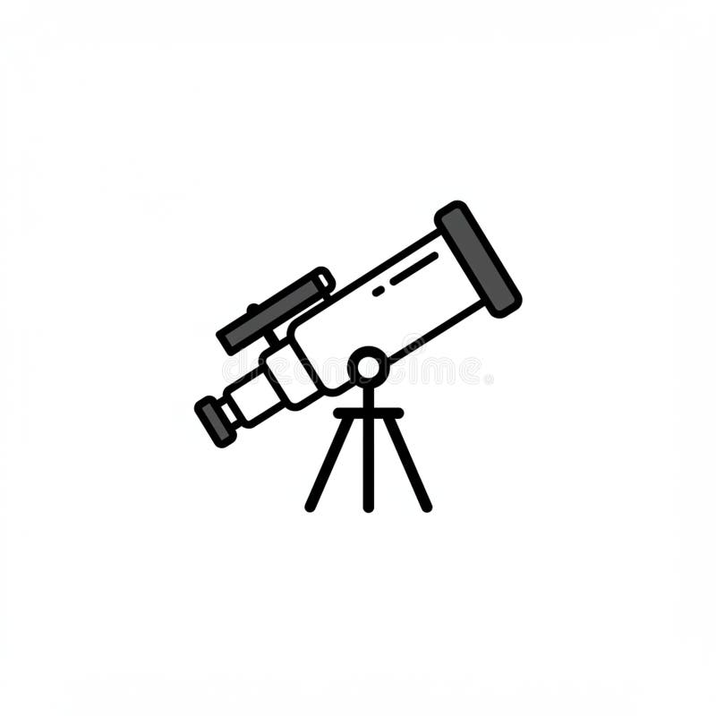 Stylized Line Drawing of a Telescope Mounted on a Tripod. the Telescope ...