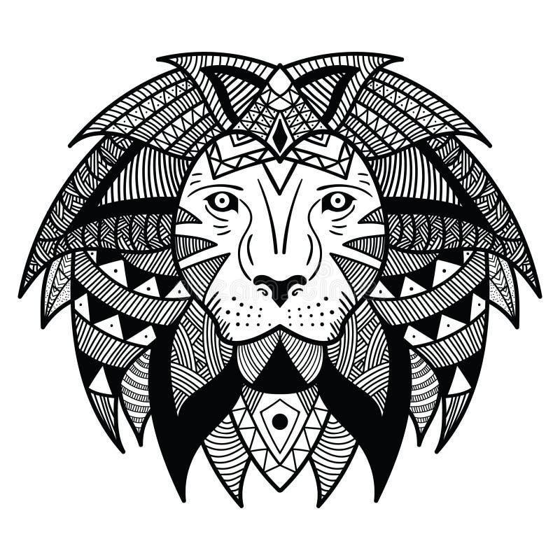 Stylized Lion Design. Vector Illustration Decorative Design Stock ...