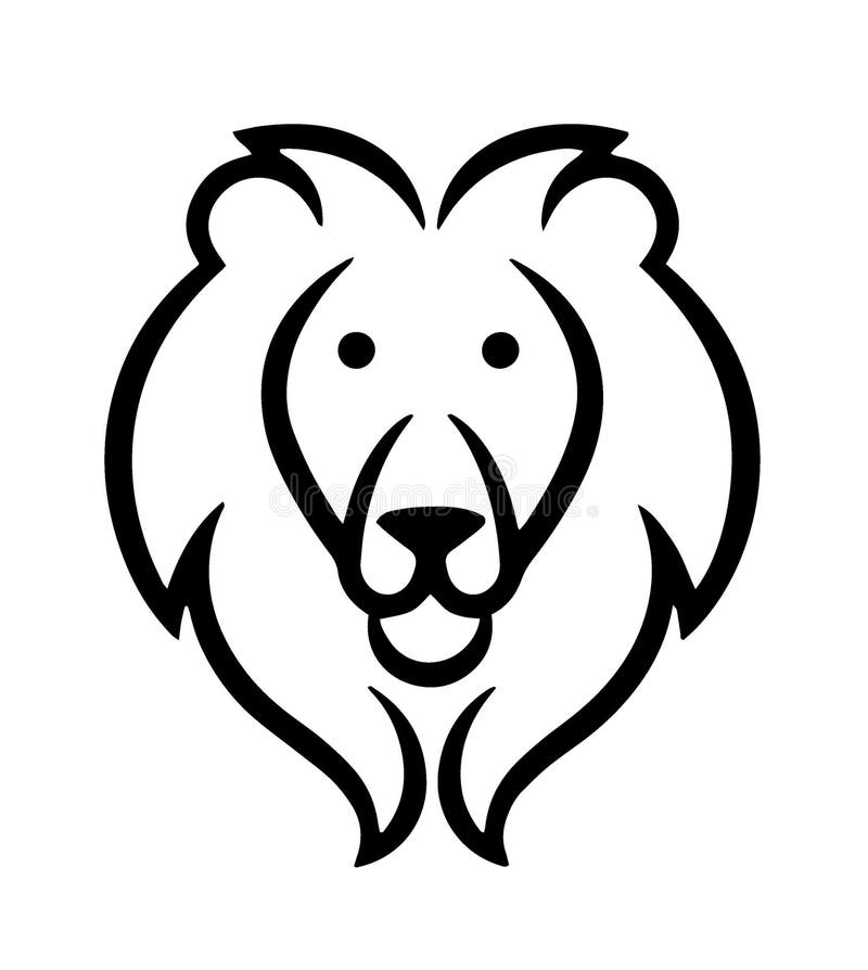 Stylized Lion Head Vector Logo Stock Vector - Illustration of simple ...