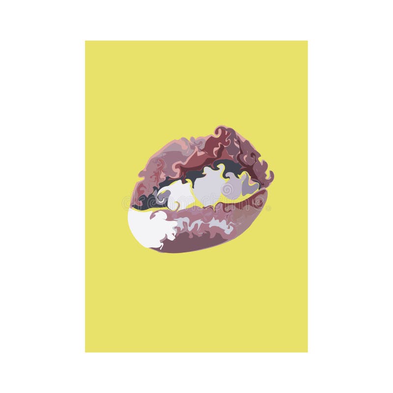 Stylized Lips, Illustration. Bright, for Your Designs Stock ...