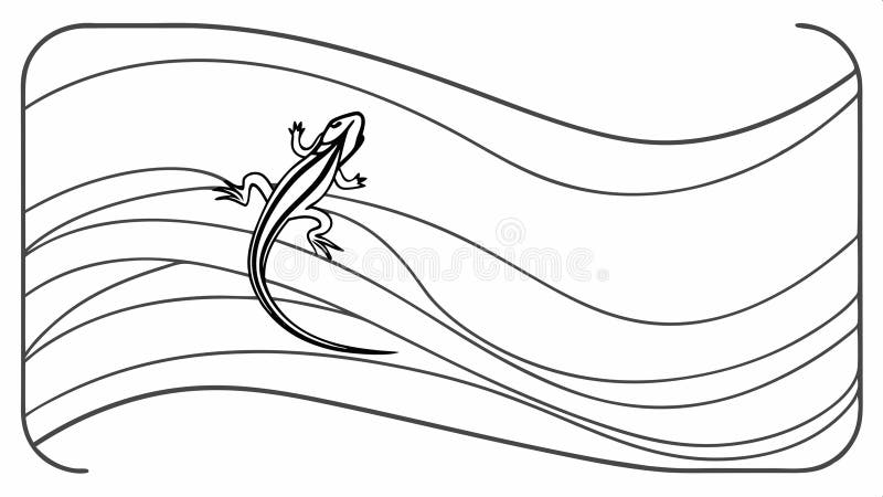 Stylized Lizard on Abstract Wavy Background Vector Design Generative AI ...