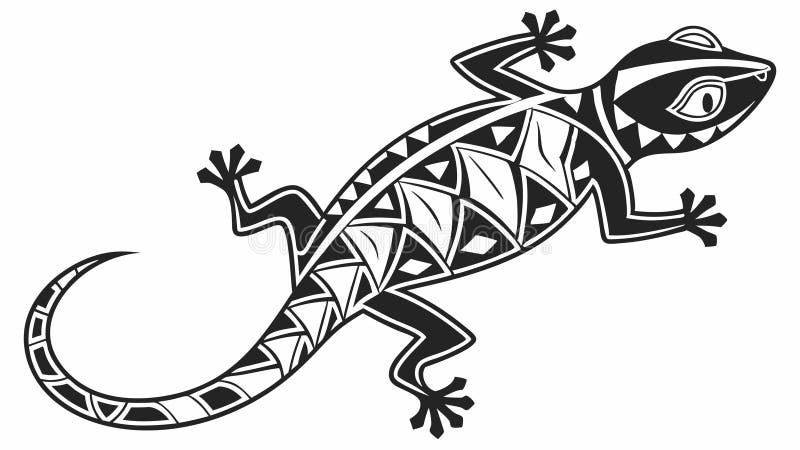 Stylized Lizard with Tribal Patterns, Wildlife Art Design, Vector ...