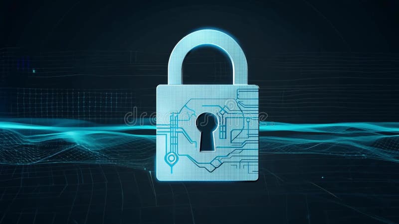 Digital Lock Symbolizing Cybersecurity Protection Against Data Breaches ...