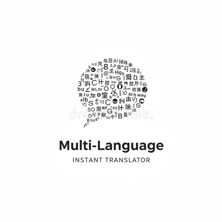 Stylized Logo Featuring a Hemisphere Composed of Letters and Symbols ...