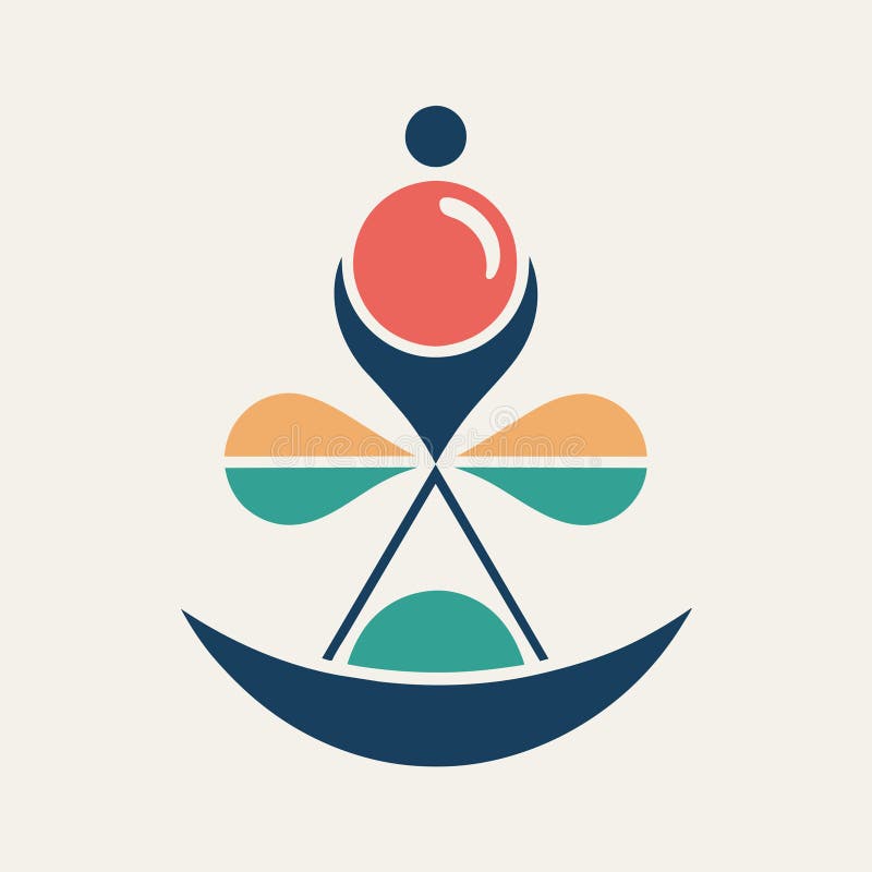 Stylized Logo Featuring a Person in a Boat, Symbolizing Balance and ...